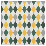 Green and Yellow Argyle Pattern Fabric | Zazzle
