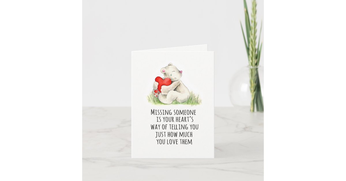Bear hug heart condolences sympathy card | Zazzle