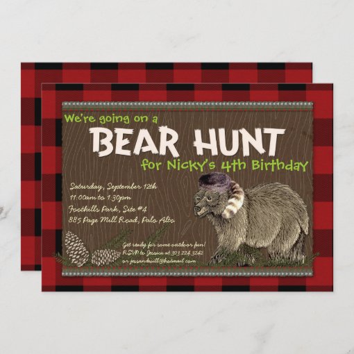 Bear Hunt Adventure Party Invitation | Zazzle
