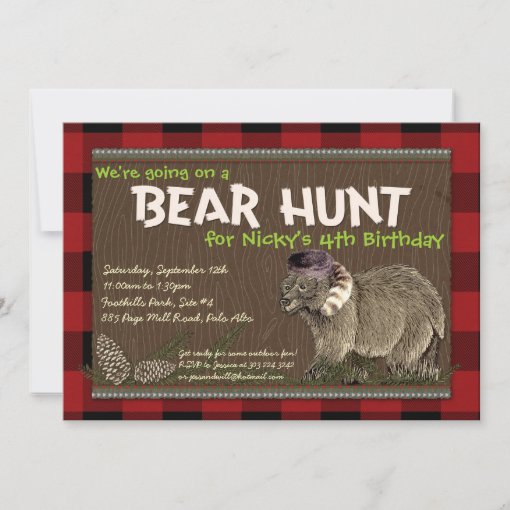 Bear Hunt Adventure Party Invitation | Zazzle