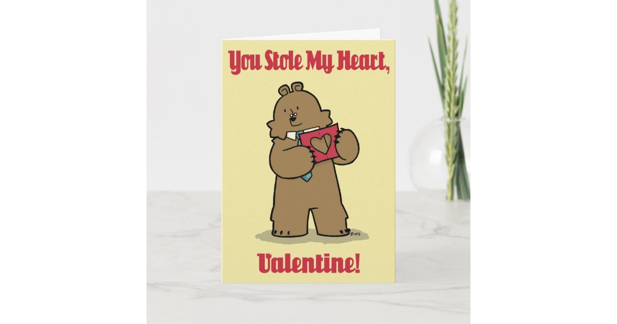 Bear Lawyer "Stolen Heart" - Valentine Card | Zazzle