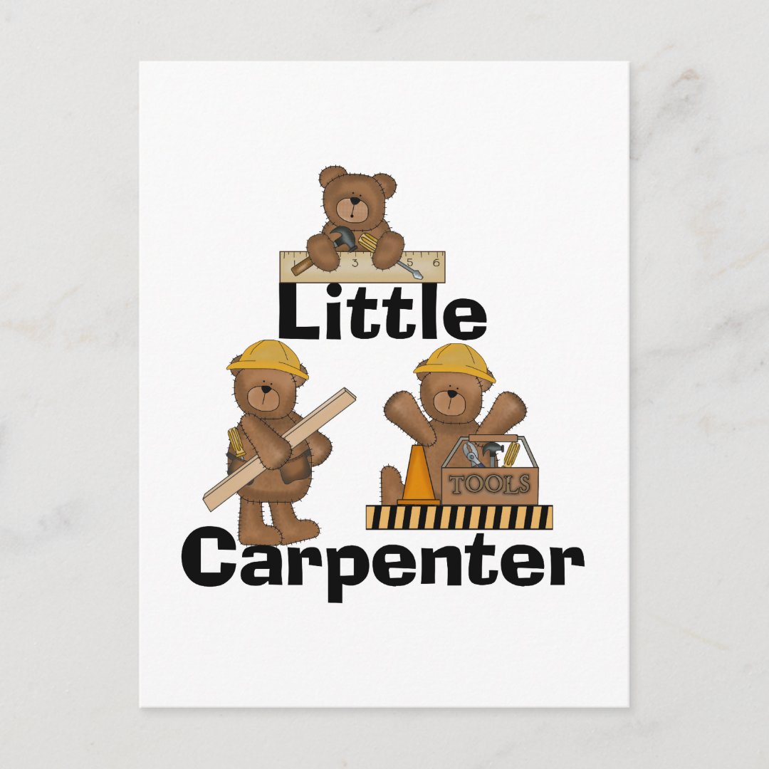 Bear Little Carpenter Tshirts and Gifts Postcard | Zazzle