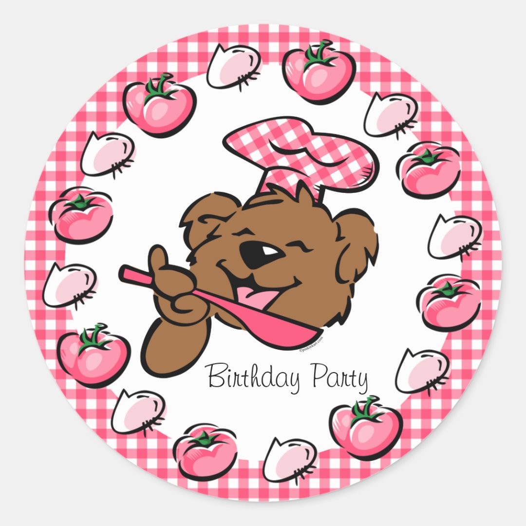 Bear Little Chef Custom Sticker | Zazzle