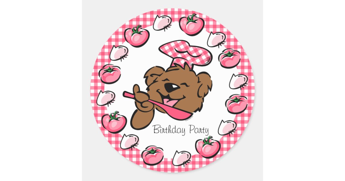 Bear Little Chef Custom Sticker | Zazzle