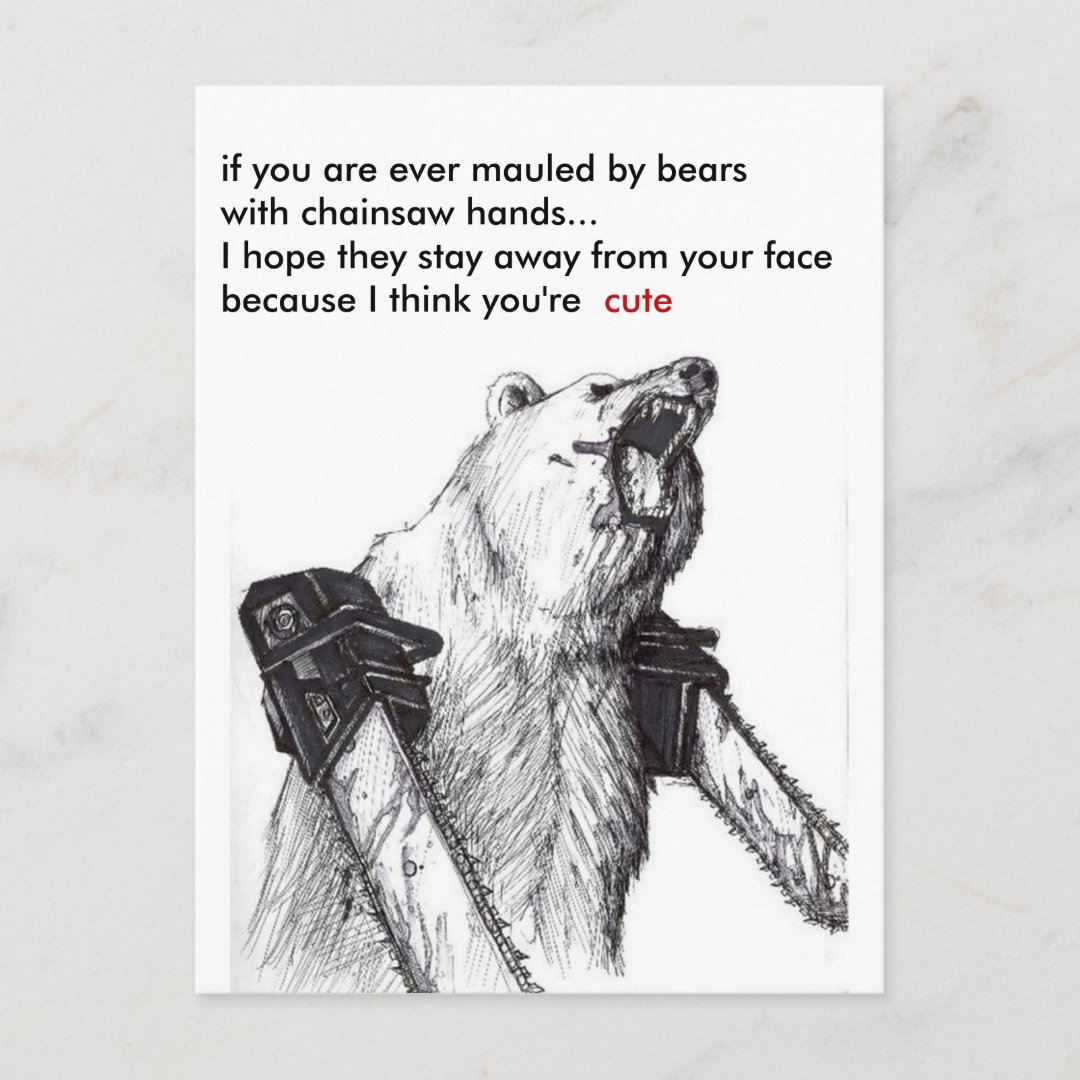 Bear Mauling Romance Postcard | Zazzle