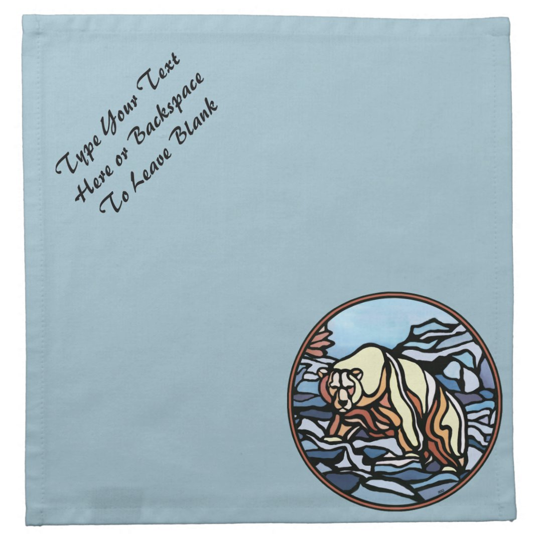 Bear Napkins Personalized Native Art Napkins | Zazzle