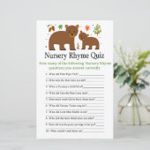 Bear Nursery Rhyme Quiz baby shower game | Zazzle