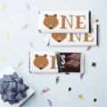 Bear One Cute Animal First Birthday Hershey Bar Favors | Zazzle