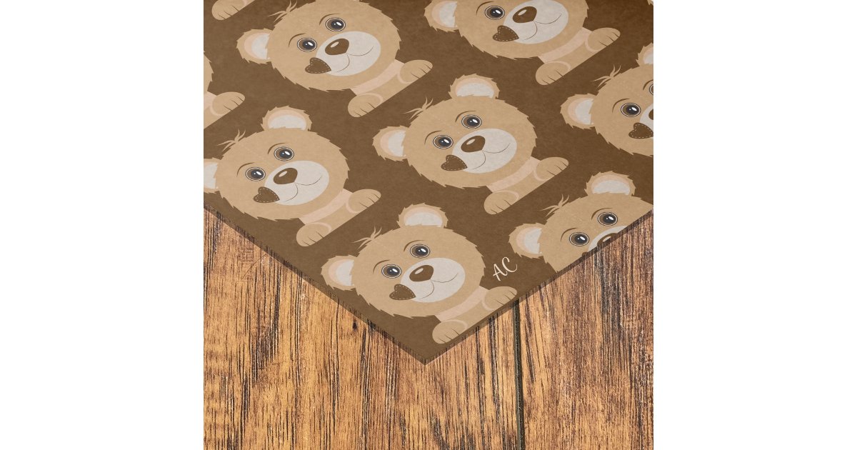 Bear Pattern Woodland Baby Shower Tissue Paper | Zazzle