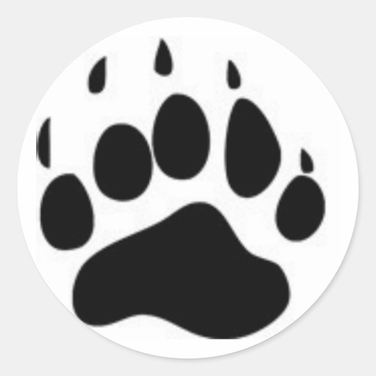 Bear Paw Print Classic Round Sticker | Zazzle.com