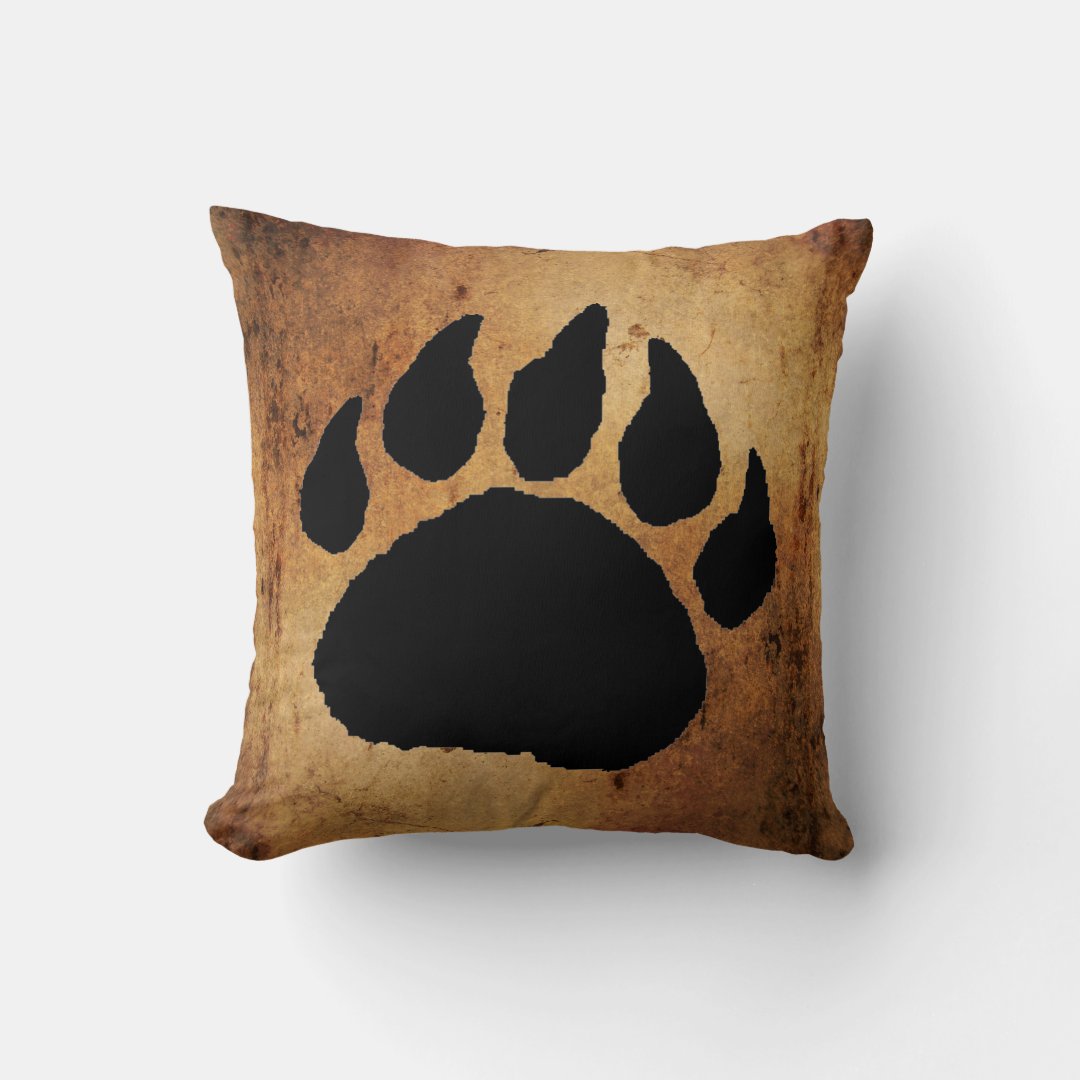 BEAR PAW PRINT PILLOW | Zazzle