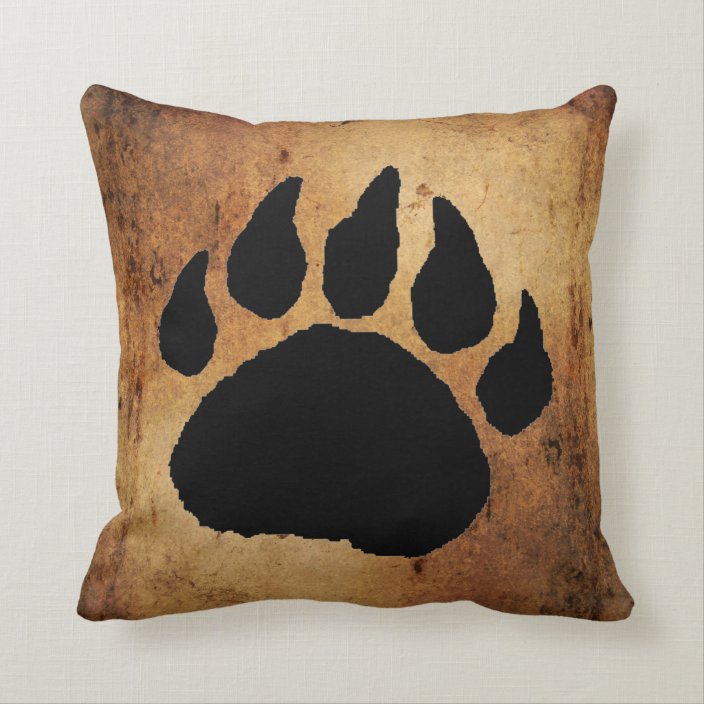 BEAR PAW PRINT PILLOW | Zazzle.com