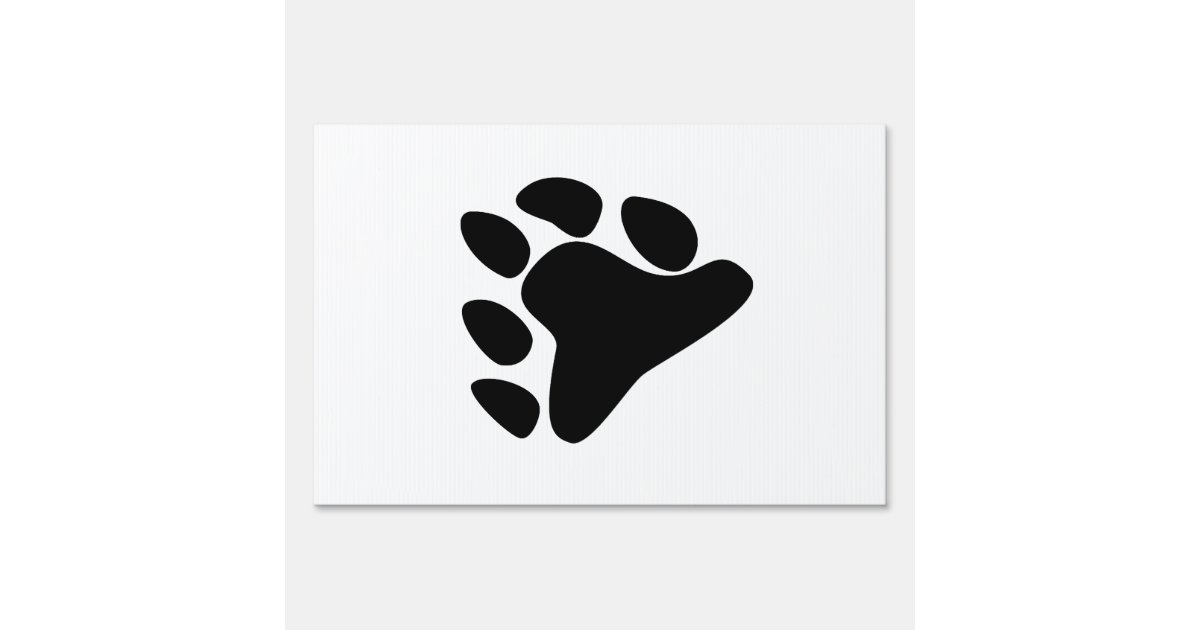 BEAR PAW SYMBOL BLACK SIGN | Zazzle