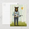Bear Playing Banjo Postcard | Zazzle