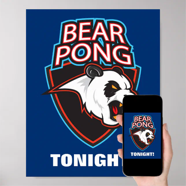 Bear Pong Beer Pong Poster | Zazzle