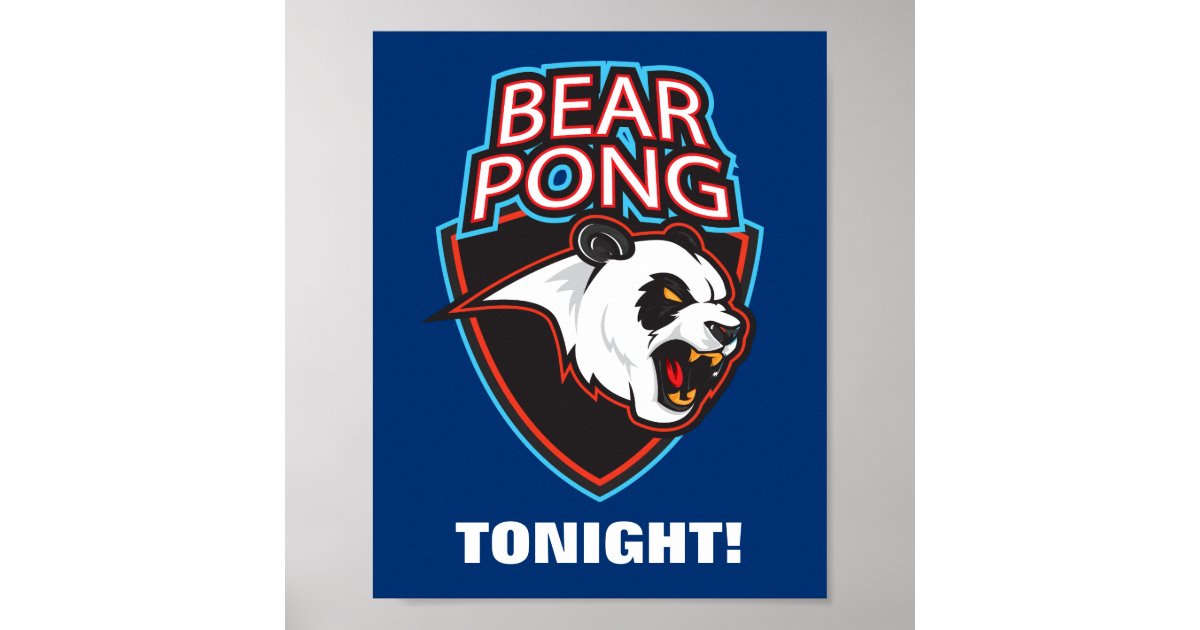Bear Pong Beer Pong Poster | Zazzle