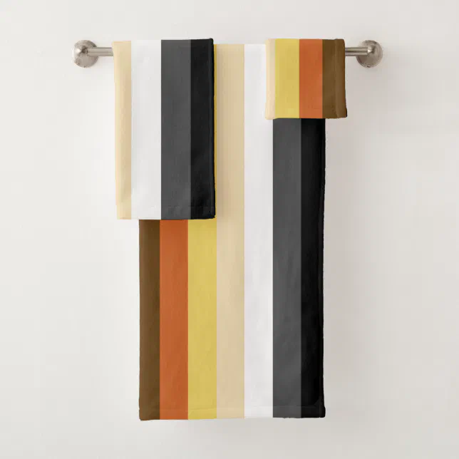 Bear Pride, Neutral Gradient Stripes, LGBTQ Pride Bath Towel Set | Zazzle