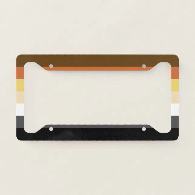 Bear Pride, Neutral Gradient Stripes, LGBTQ Pride License Plate Frame ...