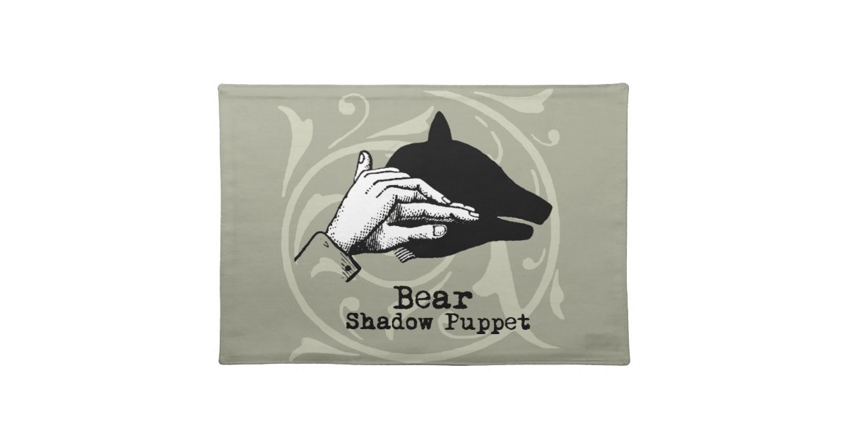 Bear Shadow Puppet Hand Vintage Placemat | Zazzle
