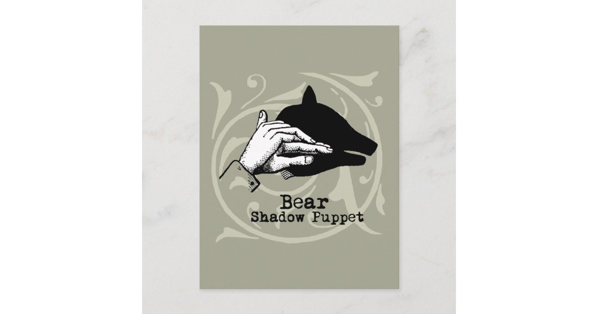 Bear Shadow Puppet Hand Vintage Postcard | Zazzle