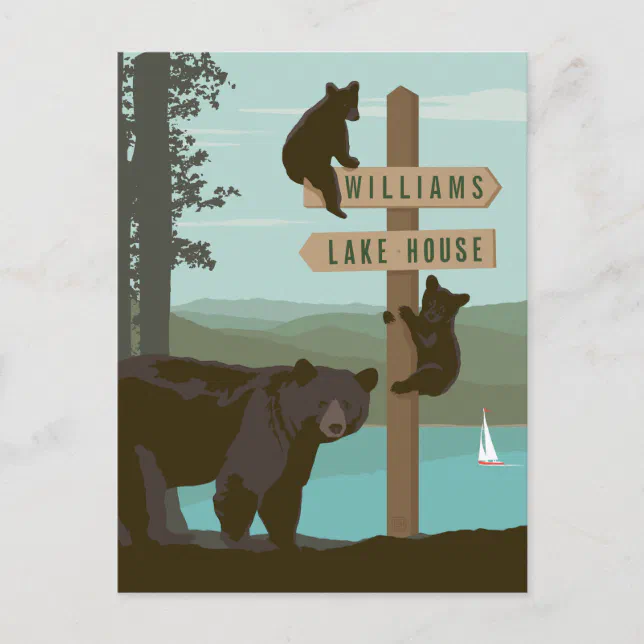 Bear Sign Post Postcard | Zazzle