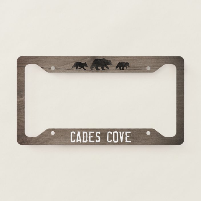 Bear Silhouettes Cades Cove License Plate Frame | Zazzle.com