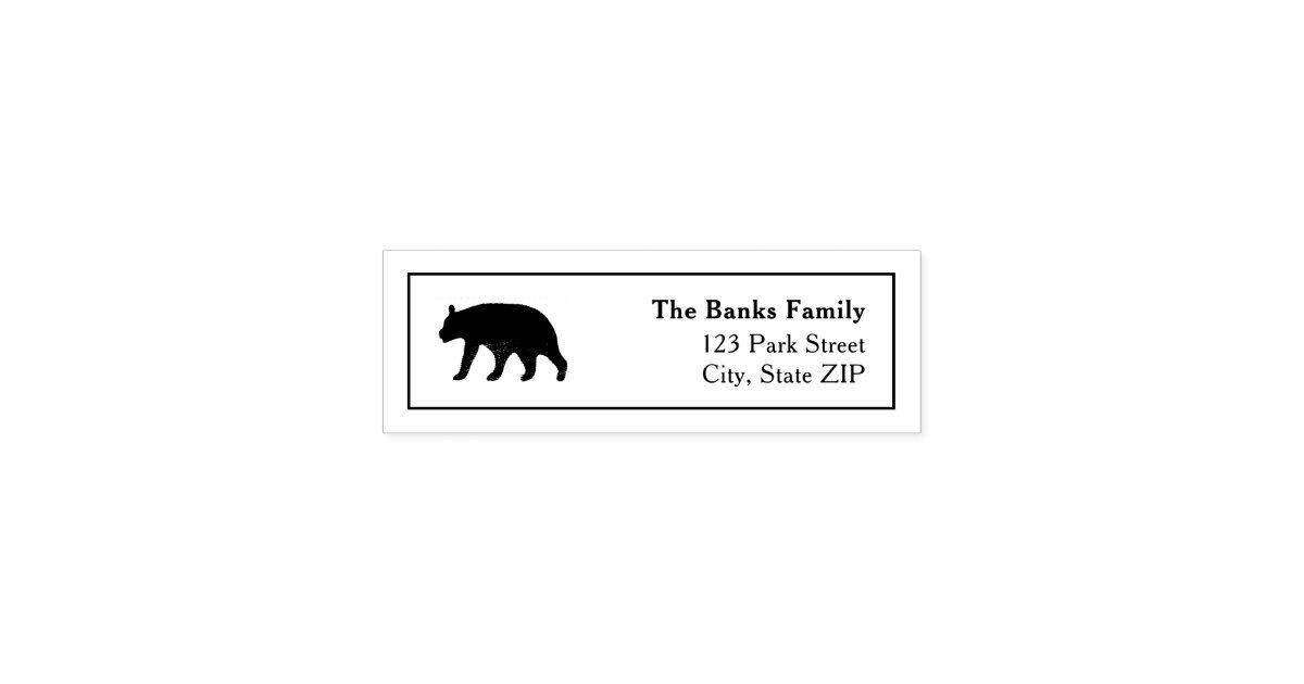 Bear Simple Address Self-inking Stamp | Zazzle