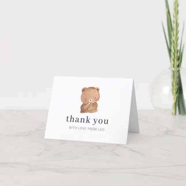 Bear Thank You Card | Zazzle