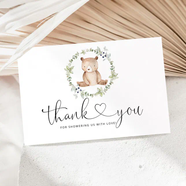 Bear thank you card | Zazzle