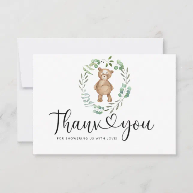 Bear thank you card | Zazzle