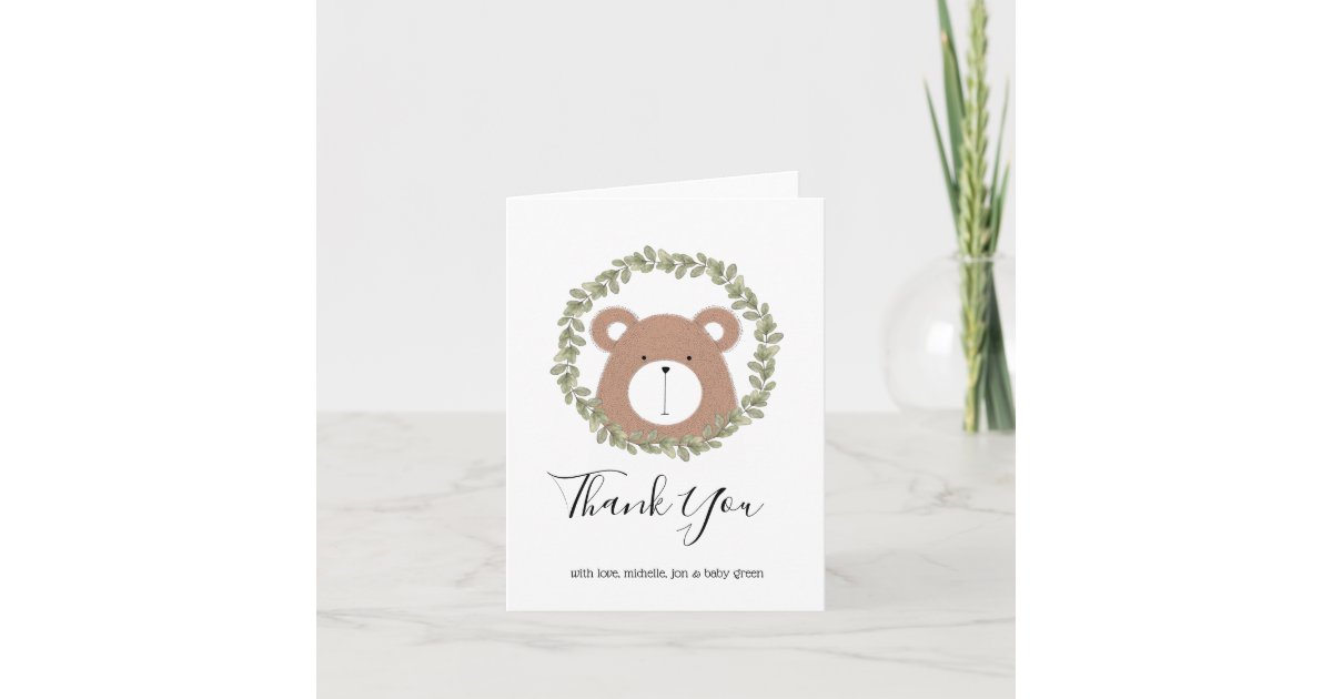 Bear Thank You Card | Zazzle
