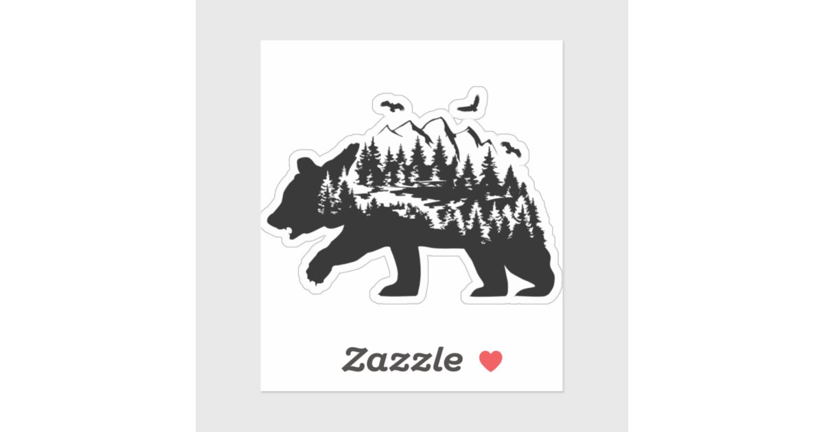 Bear Vinyl Sticker | Zazzle