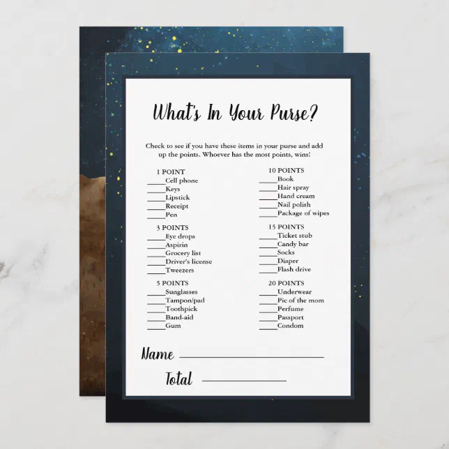 Bear What's In Your Purse Baby Shower Game Invitation | Zazzle