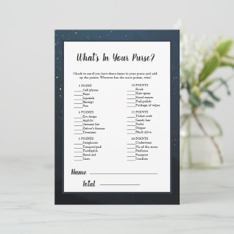 Bear What's In Your Purse Baby Shower Game Invitation | Zazzle