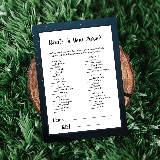 Bear What's In Your Purse Baby Shower Game Invitation | Zazzle