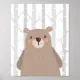 Bear Woodland Animal Nursery Wall Art Print | Zazzle