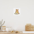 Bear, Woodland Animals, Boho, Pink Flowers Poster | Zazzle