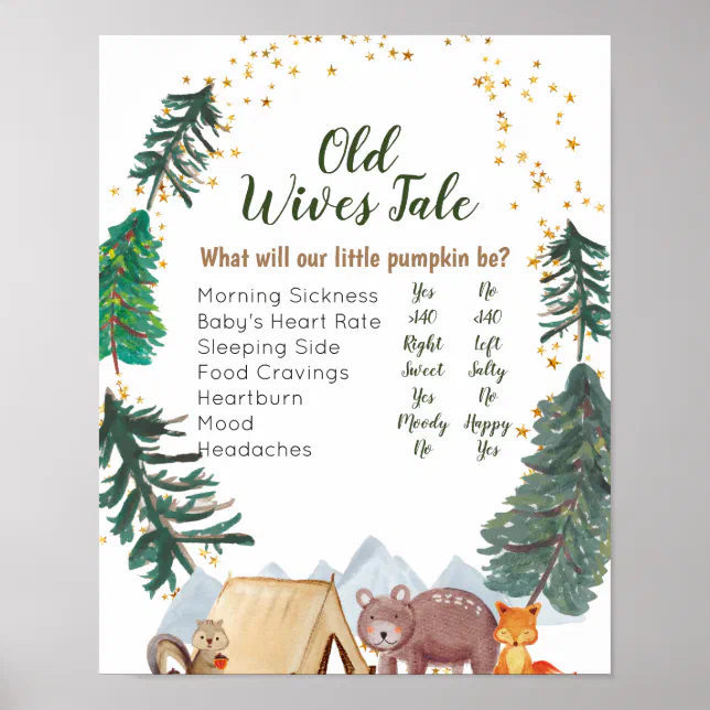 Bear Woodland Animals Old Wives Tales Poster | Zazzle