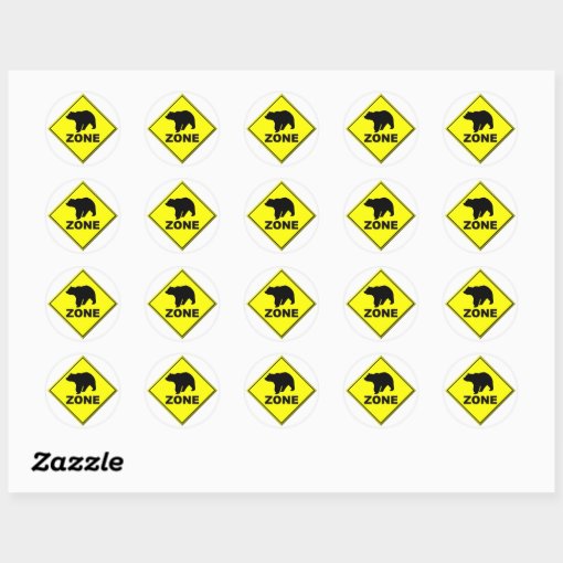 Bear Zone Classic Round Sticker | Zazzle