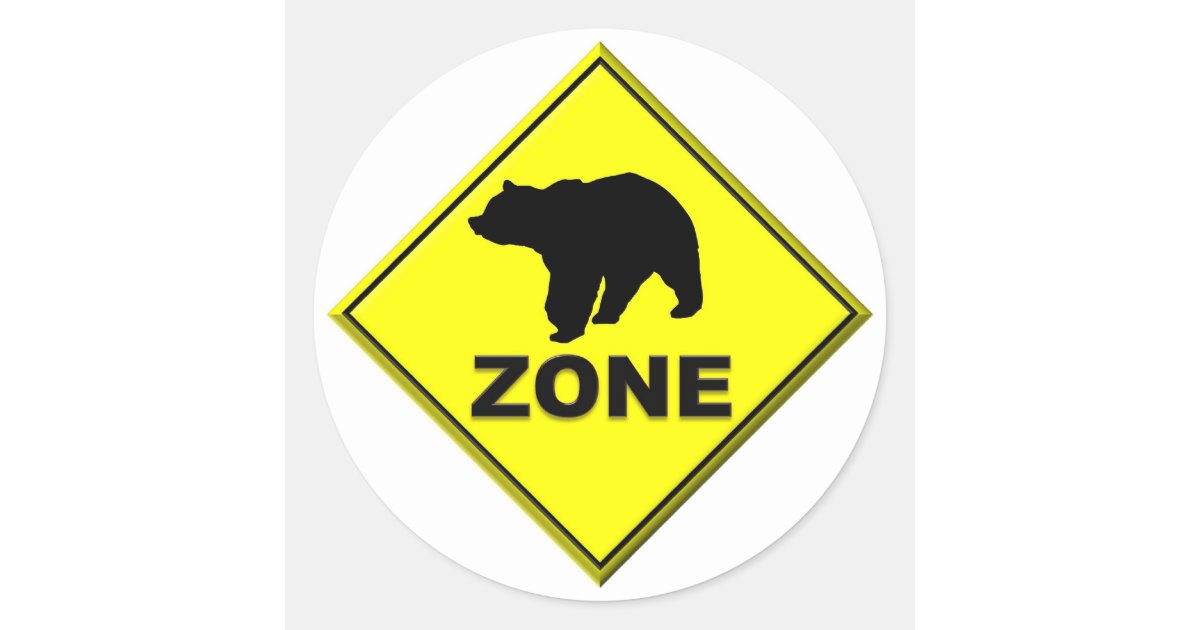 Bear Zone Classic Round Sticker | Zazzle