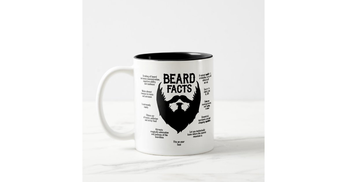 Beard Facts (black) Two-Tone Coffee Mug | Zazzle
