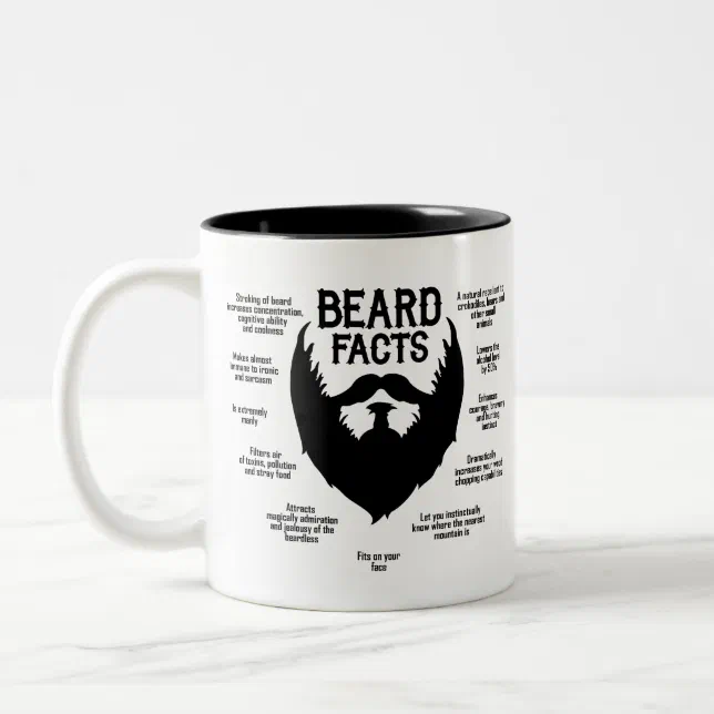 Beard Facts (black) Two-Tone Coffee Mug | Zazzle