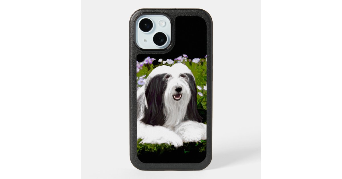 Bearded Collie Painting - Cute Original Dog Art iPhone 15 Case | Zazzle