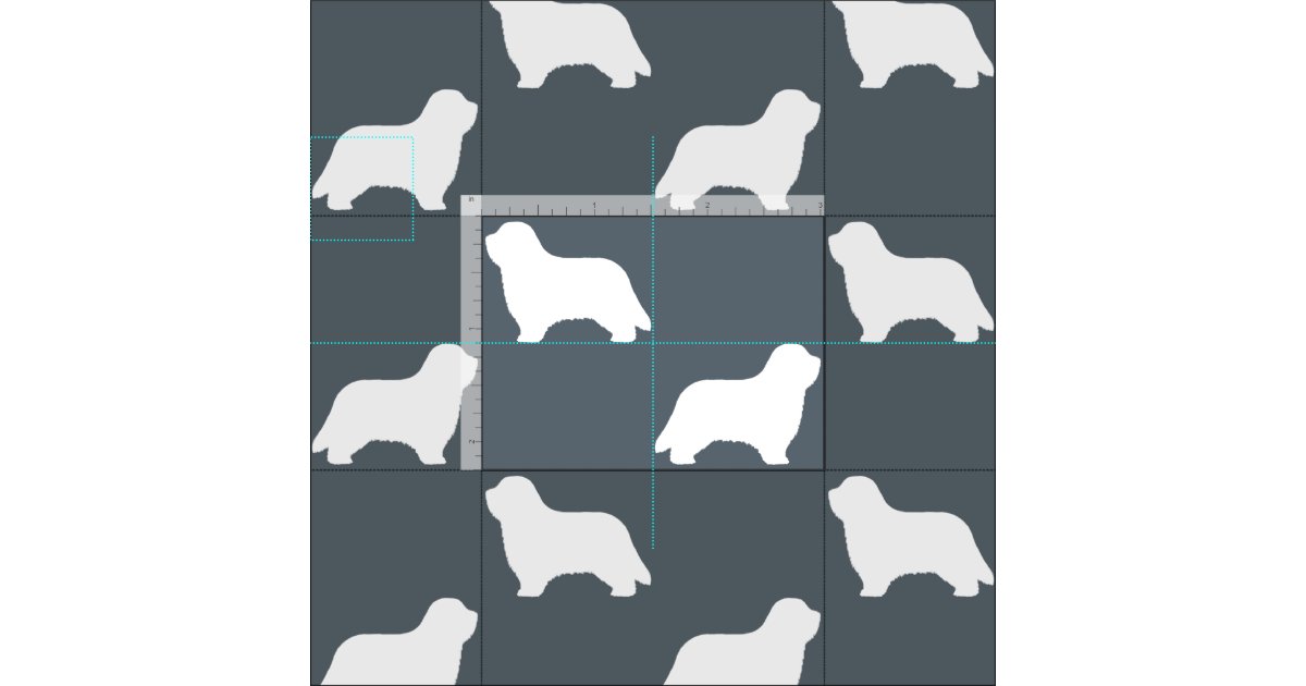 Bearded Collie Silhouettes | Dogs Pattern Fabric | Zazzle