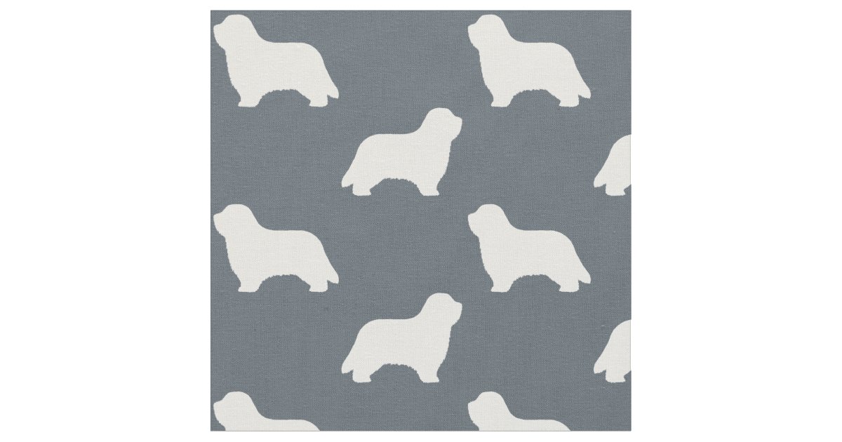Bearded Collie Silhouettes | Dogs Pattern Fabric | Zazzle