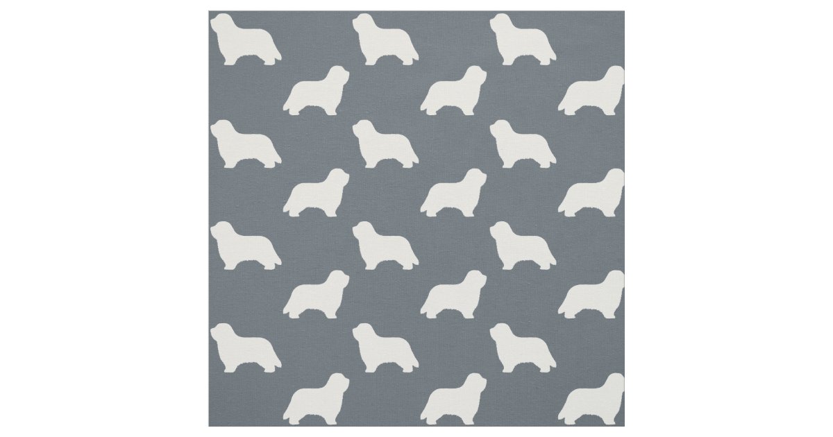 Bearded Collie Silhouettes | Dogs Pattern Fabric | Zazzle