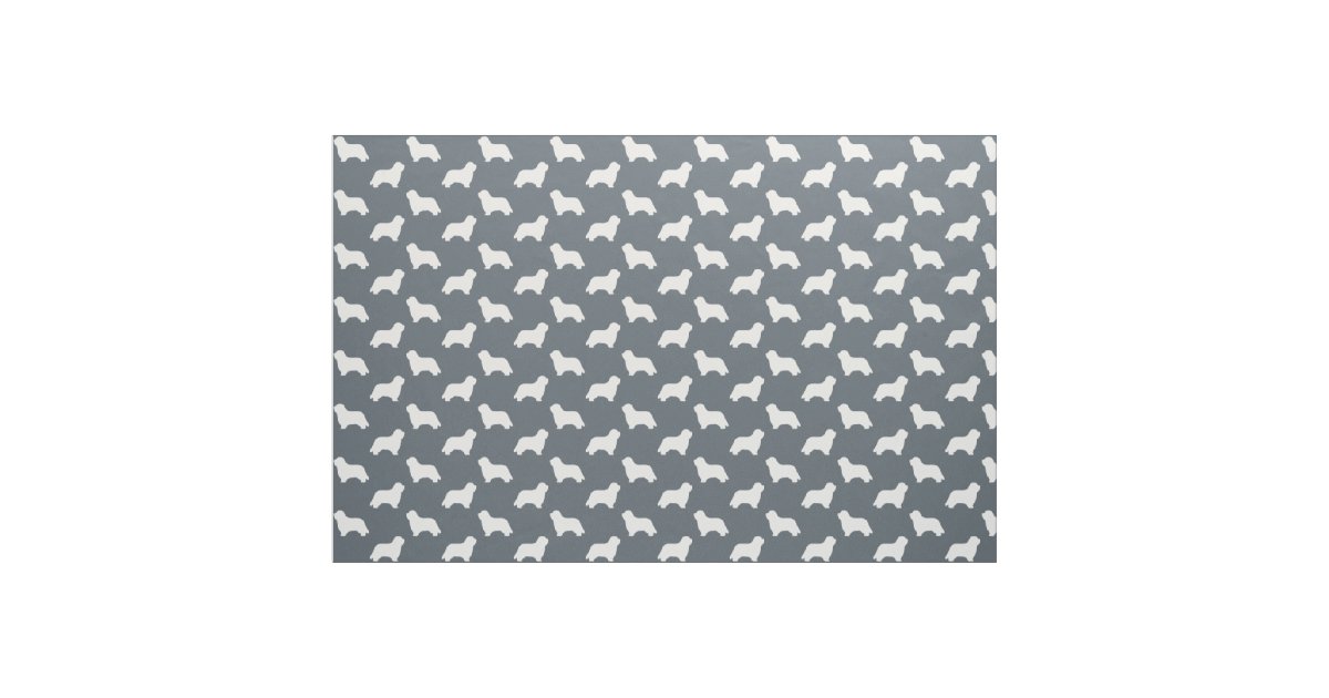 Bearded Collie Silhouettes | Dogs Pattern Fabric | Zazzle