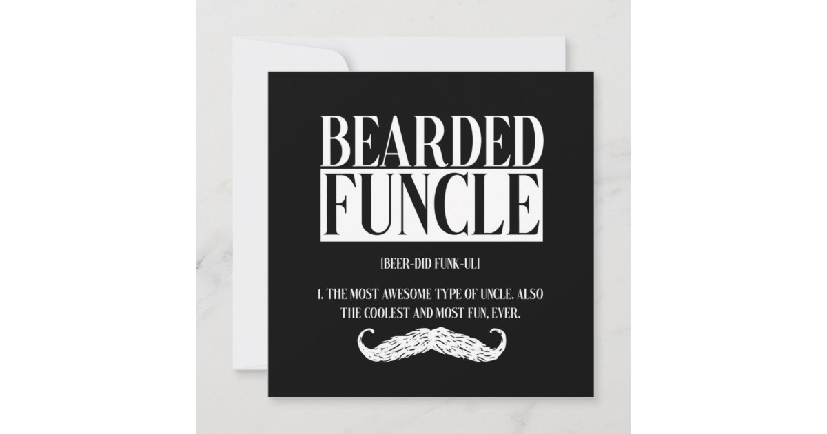 Bearded Funcle Uncle Nephew Niece Godfather Gift Invitation | Zazzle