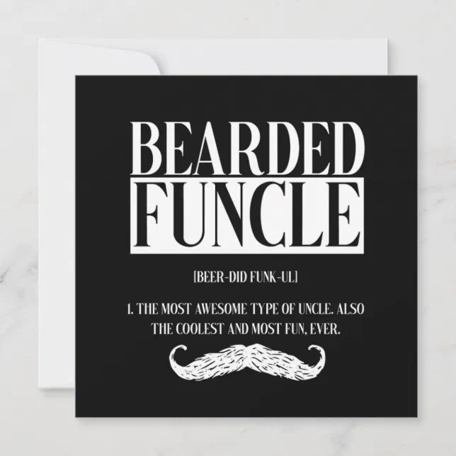 Bearded Funcle Uncle Nephew Niece Godfather Gift Invitation | Zazzle