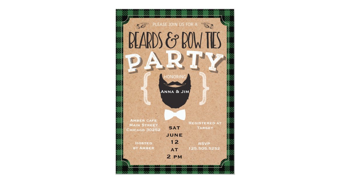 beards and bow ties baby shower invitation | Zazzle.com